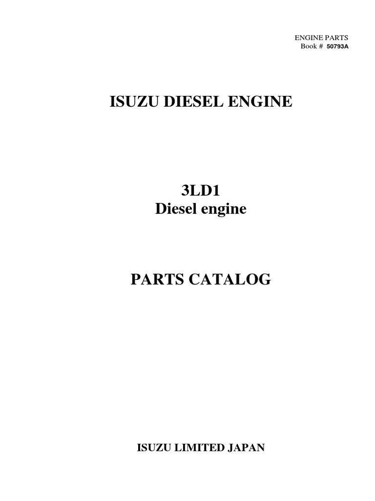 3ld1 Parts Catalog | PDF | Engines | Diesel Engine