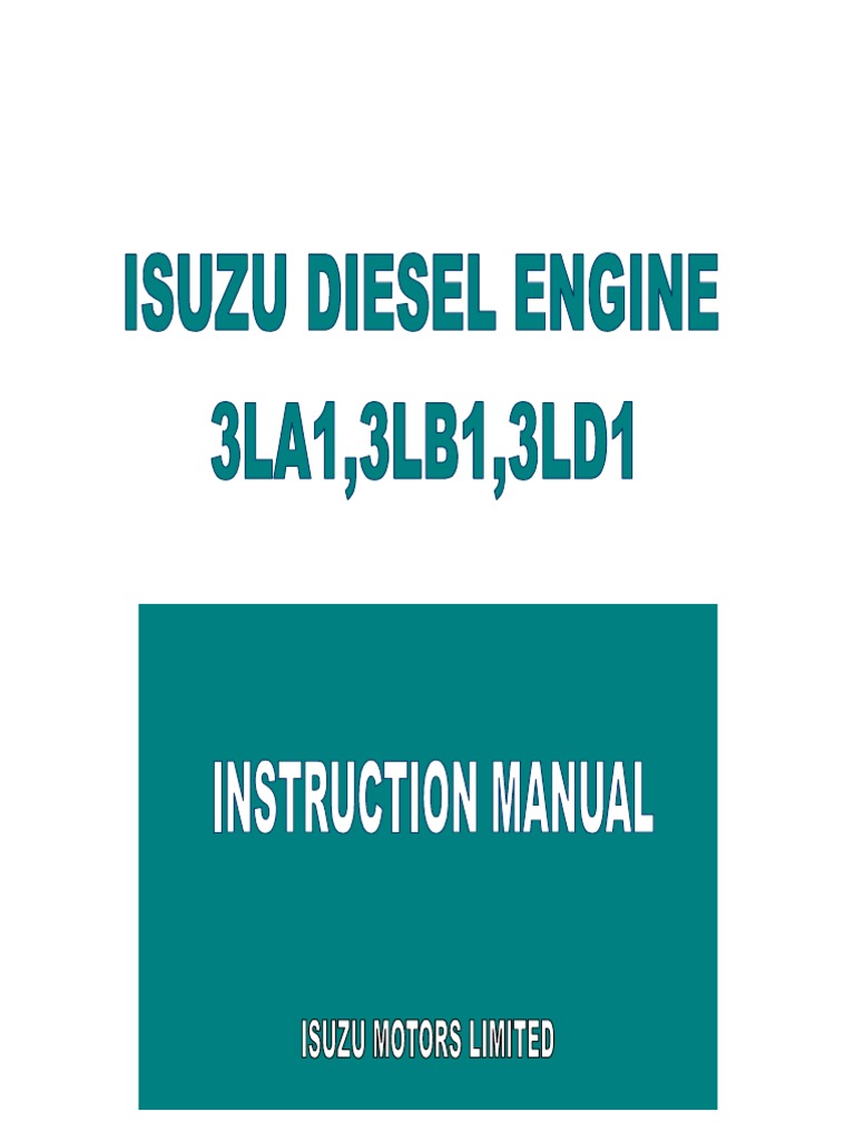 Isuzu 3LD1 Engine Manual Submitted by Alan Fink | PDF