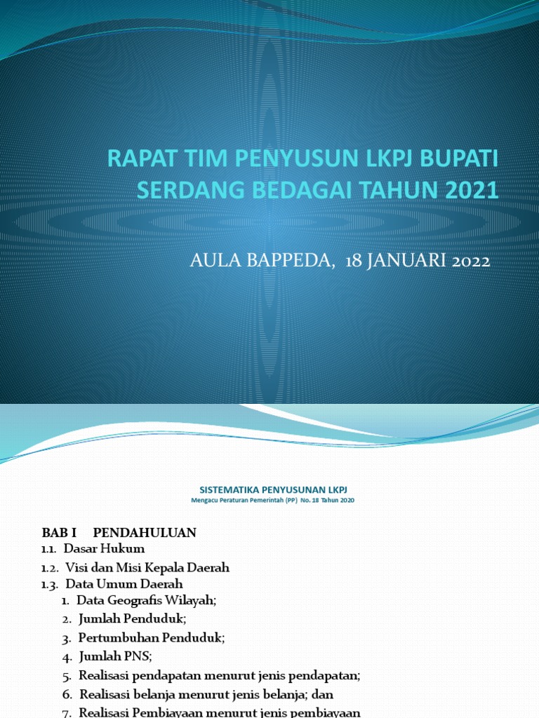 Rapat Tim LKPJ 2021 | PDF