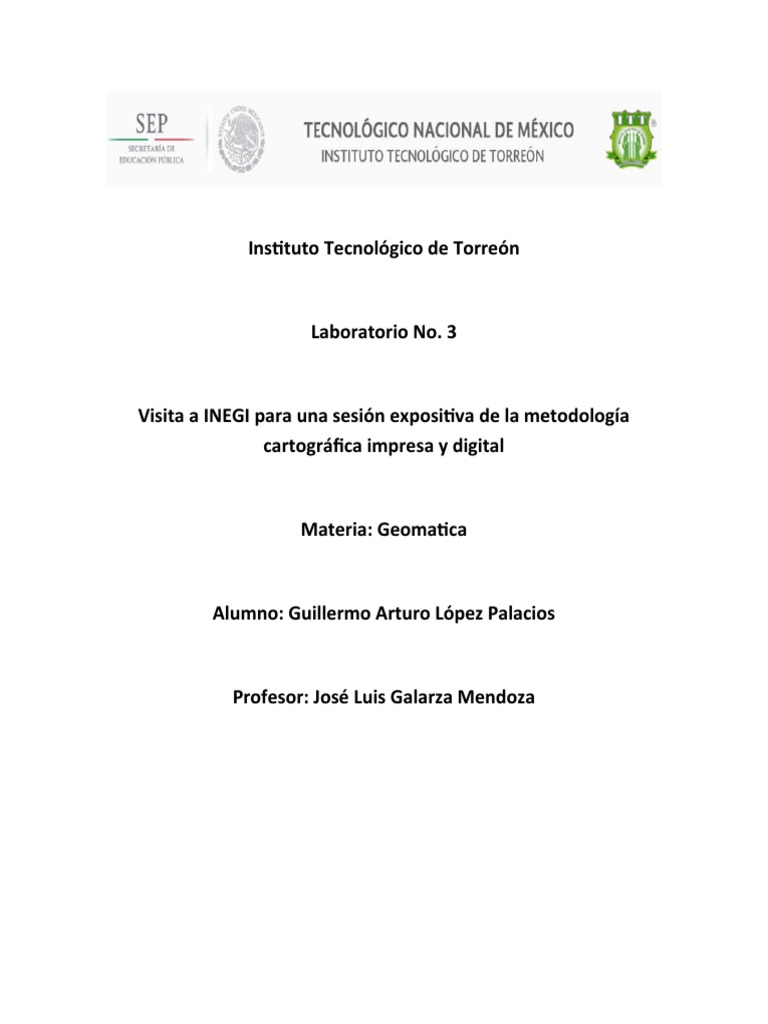 Laboratorio 3 Geomatica Terminado | Descargar gratis PDF | Mapa | Cartografía