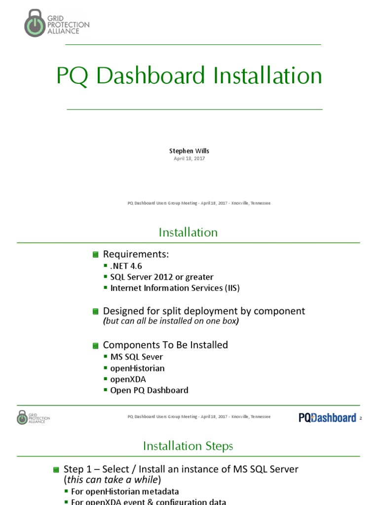 PQ Dashboard Installation Guide | PDF