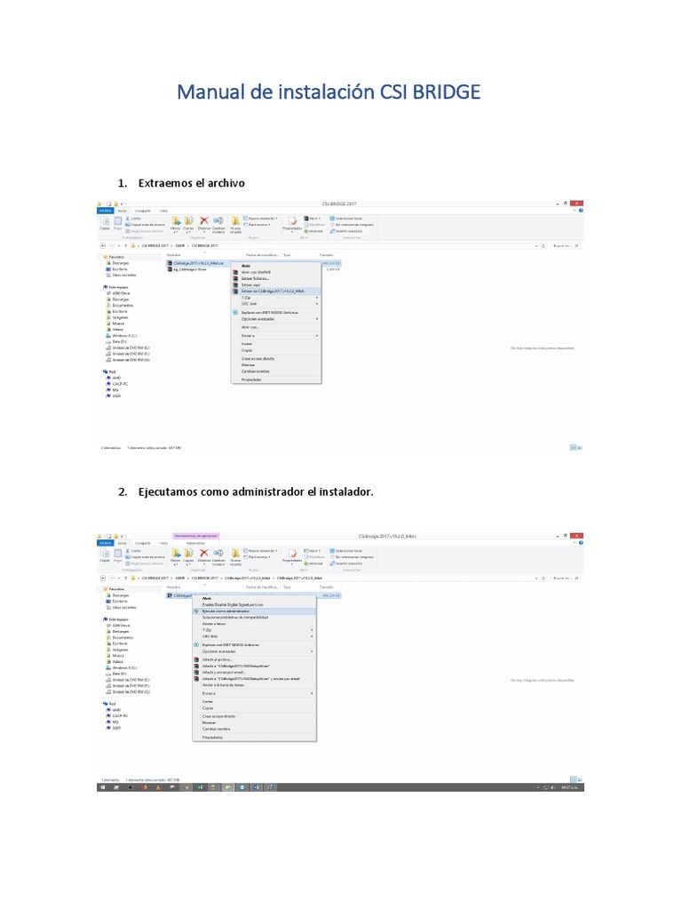 Manual de Instalación CSI BRIDGE | PDF
