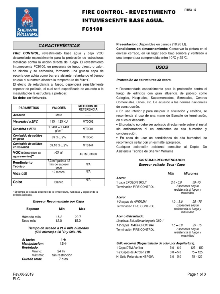 Tds-Fire Control | PDF | Pintar | Revestimiento
