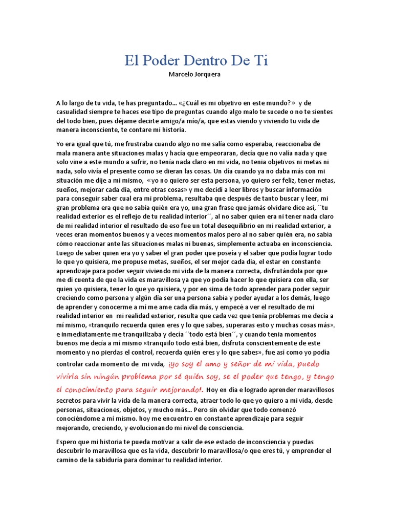 El Poder Dentro de Ti | PDF