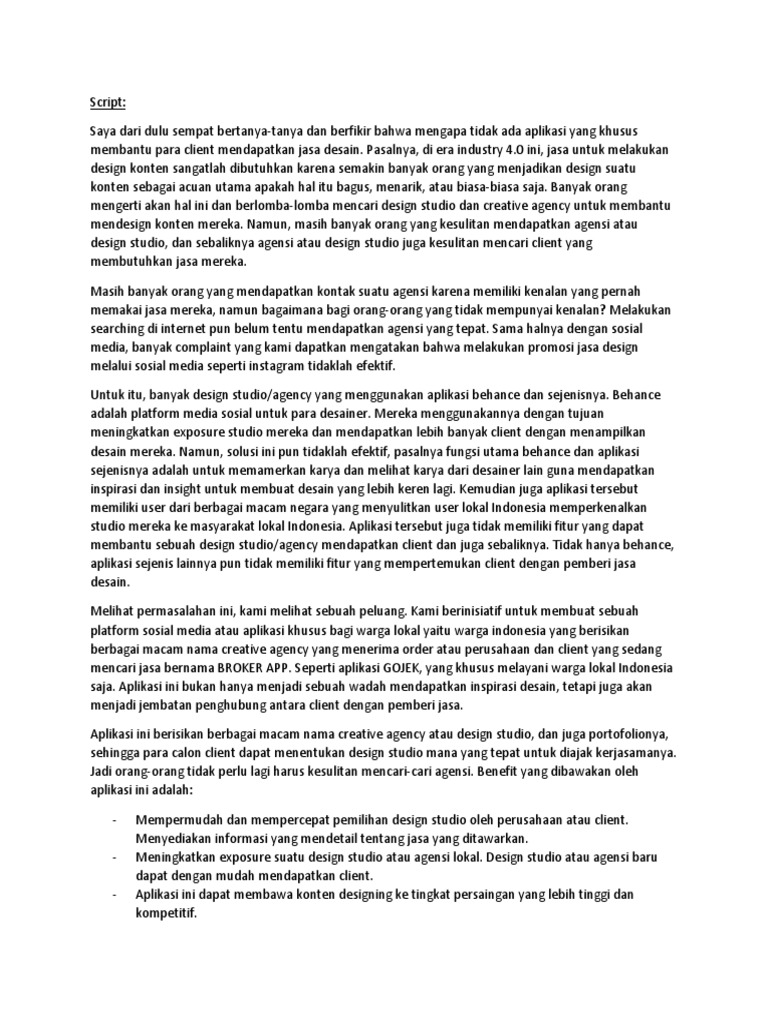 Script Video Story Telling | PDF