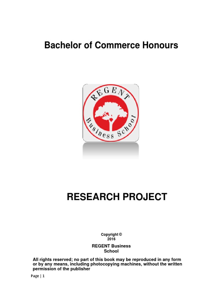 BCom Honours Research Project | PDF | Sampling (Statistics) | Statistics