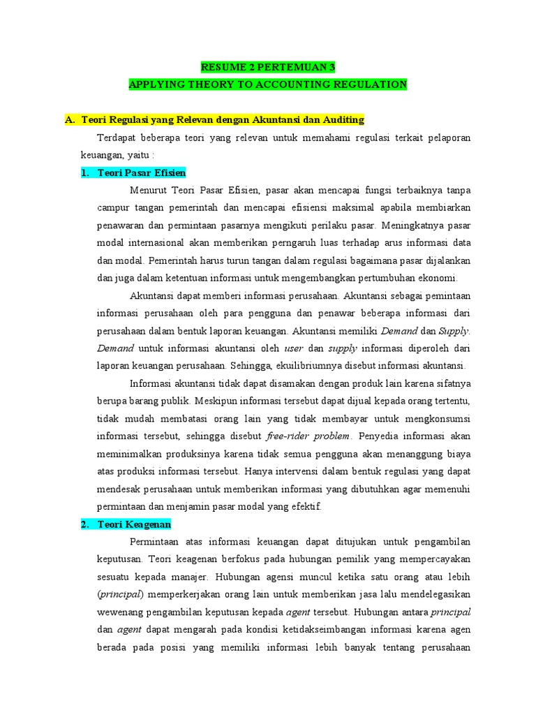 Applying Theory To Accounting Regulation | PDF Applying Theory To Accounting Regulation | PDF
