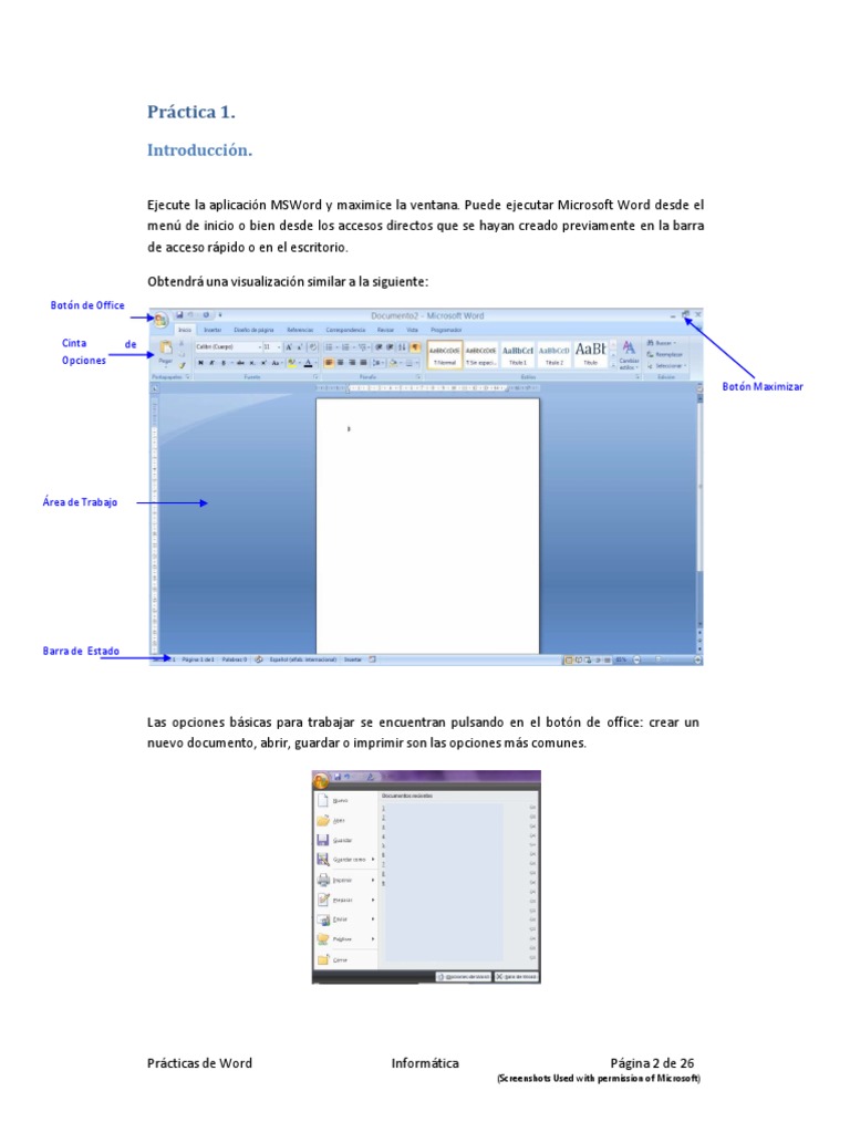 Practica 1 Word | PDF | Microsoft Word | Microsoft