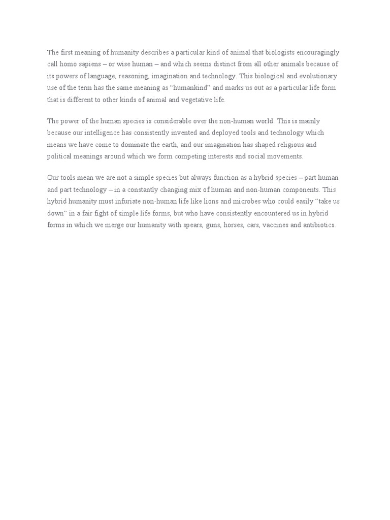 Humanity | PDF | Politics | Social Science
