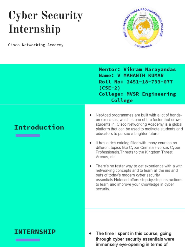 Cyber Security Internship | PDF | Computer Security | Security