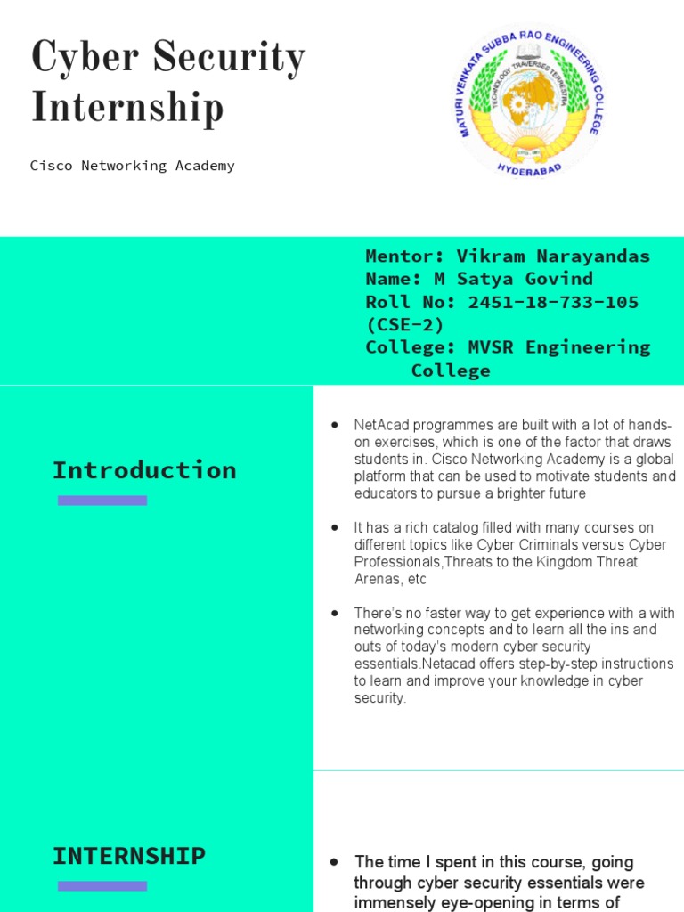 Cyber Security Internship | PDF | Security | Computer Security