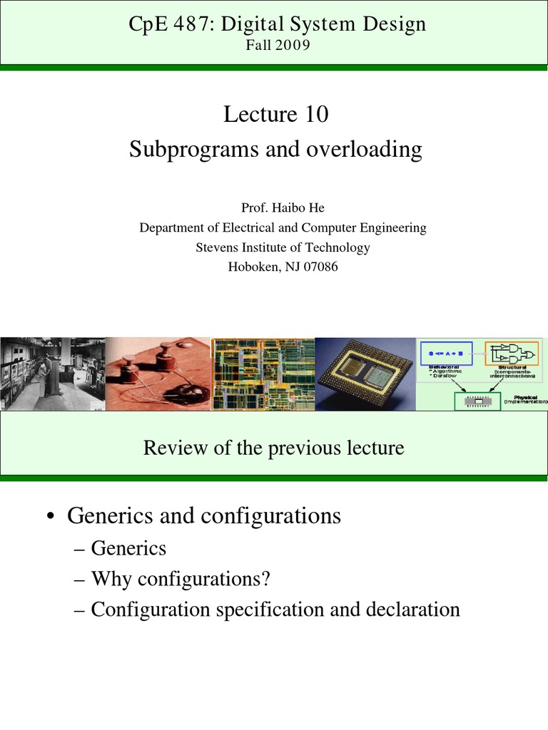Subprograms And Overloading Cpe 487 Digital System Design Pdf Subroutine Parameter 