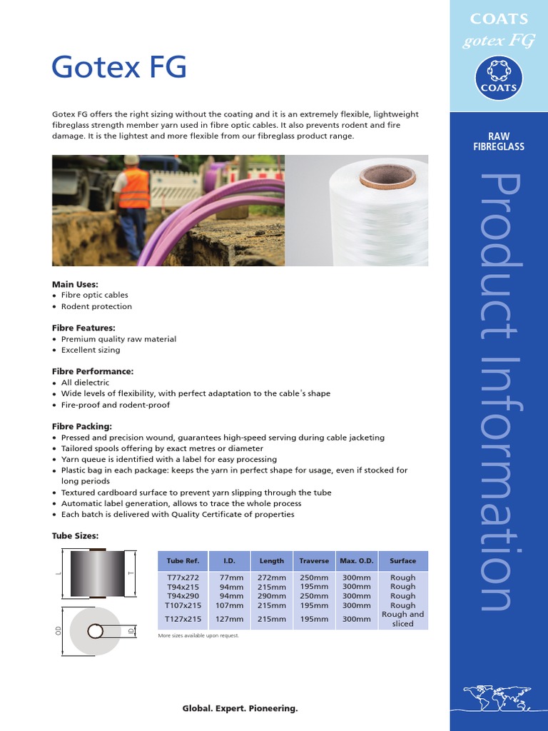Gotex FG Product Information | PDF | Optical Fiber | Fiberglass