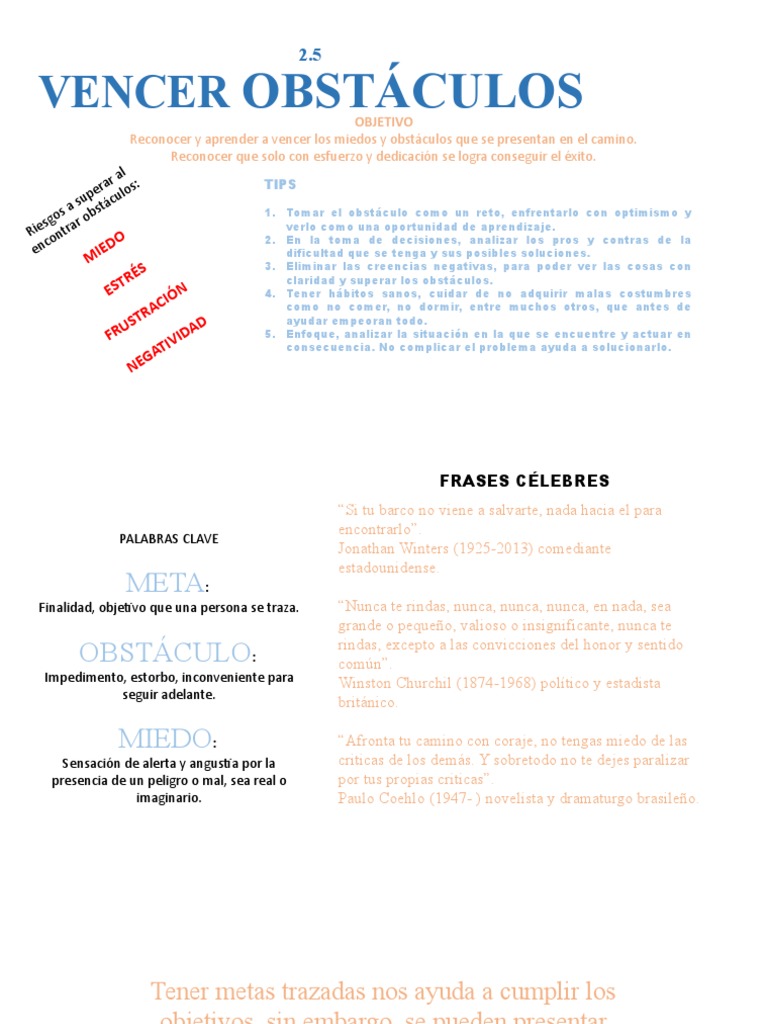 Superar Obstáculos y Miedos Efectivamente | PDF | Crecimiento personal ...