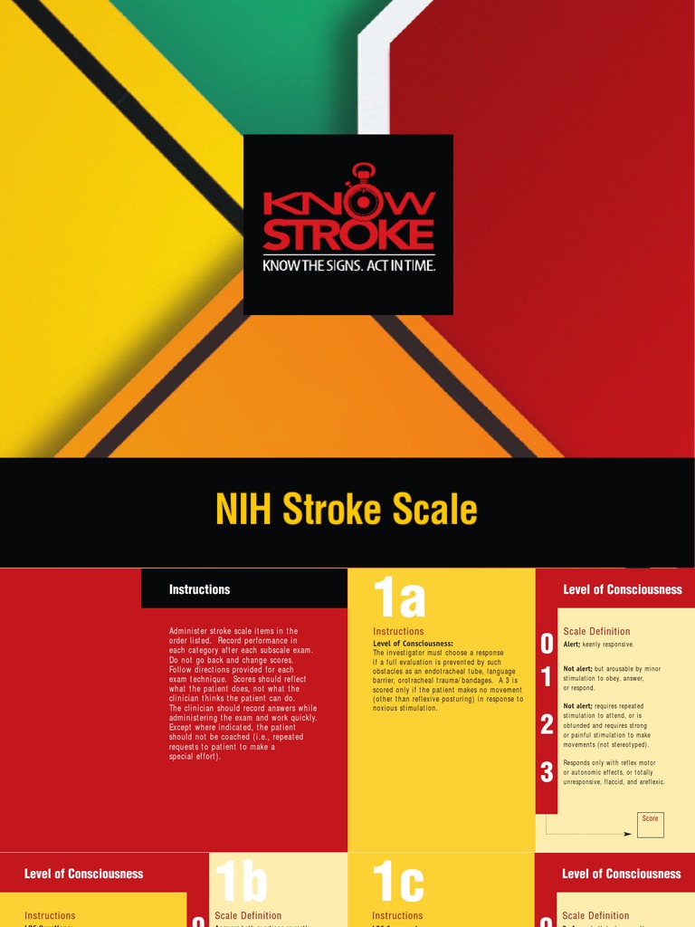 NIH Stroke Scale Booklet | PDF | Aphasia | Speech