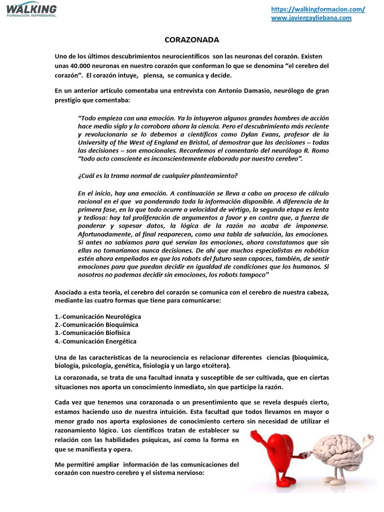 CORAZONADA | PDF | Intuición | Las emociones