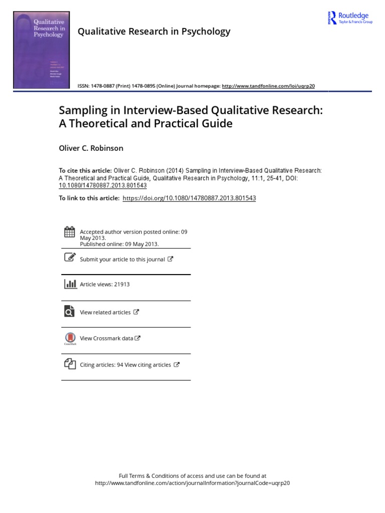 Sampling in Interview-Based Qualitative Research: A Theoretical and ...