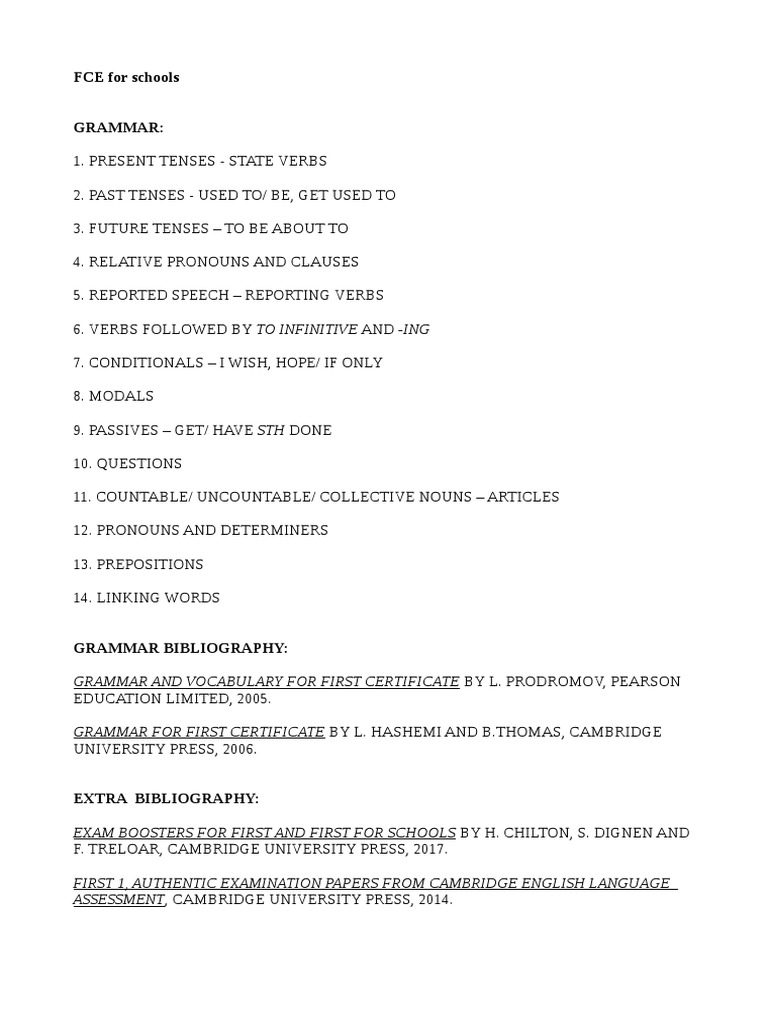 FCE For Schools | PDF