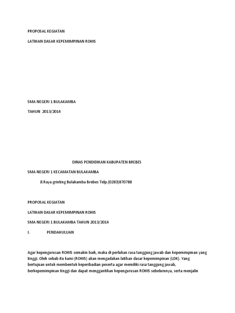 PROPOSAL LDK ROHIS-WPS Office | PDF