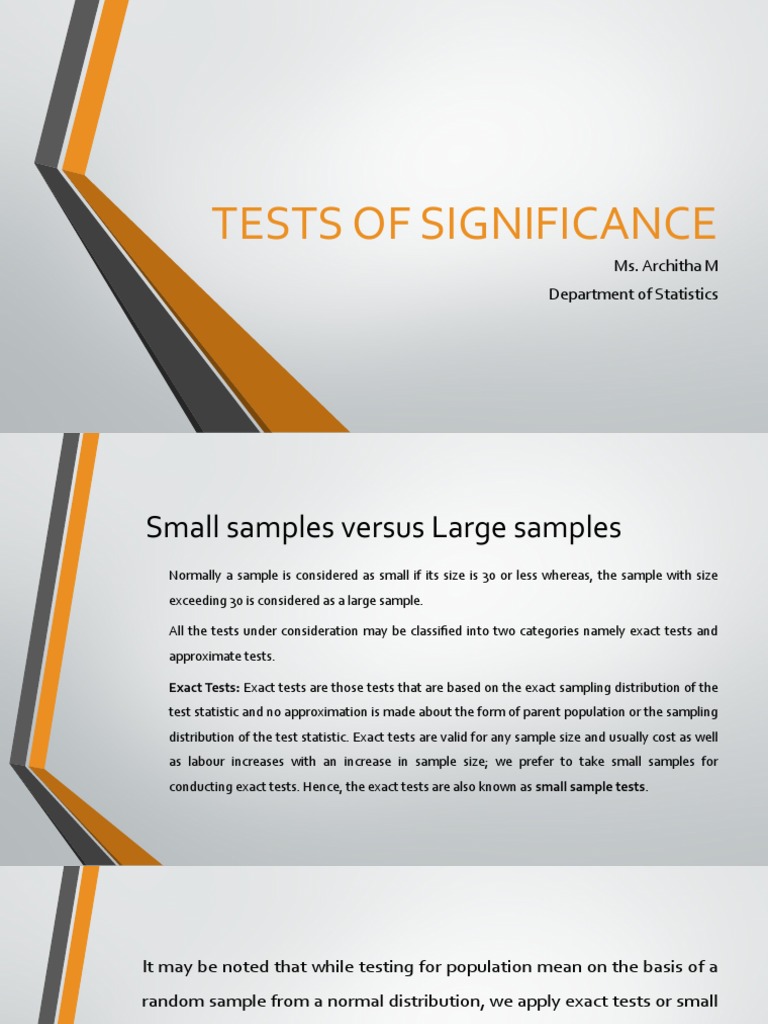 Tests of Significance 1 | PDF | Statistical Significance | Statistical ...