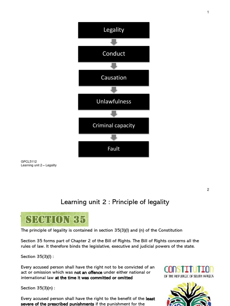 Iie GPCL 5112 Learning Unit 2 Lecturer Notes (Principle of Legality ...