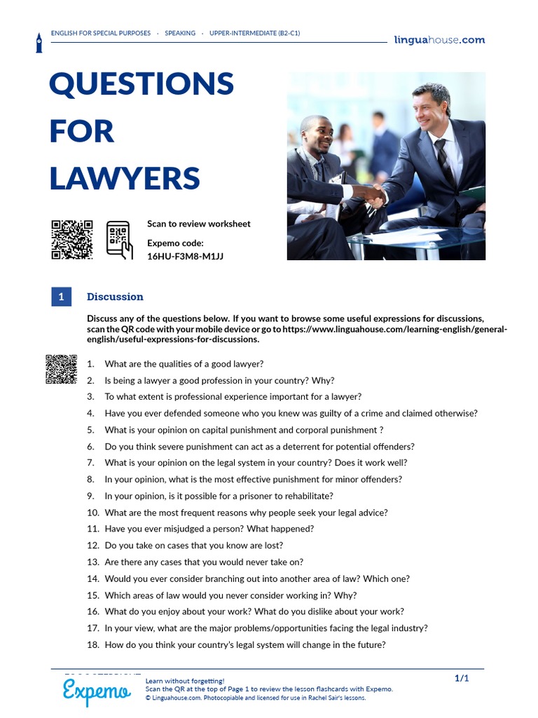Questions For Lawyers | PDF