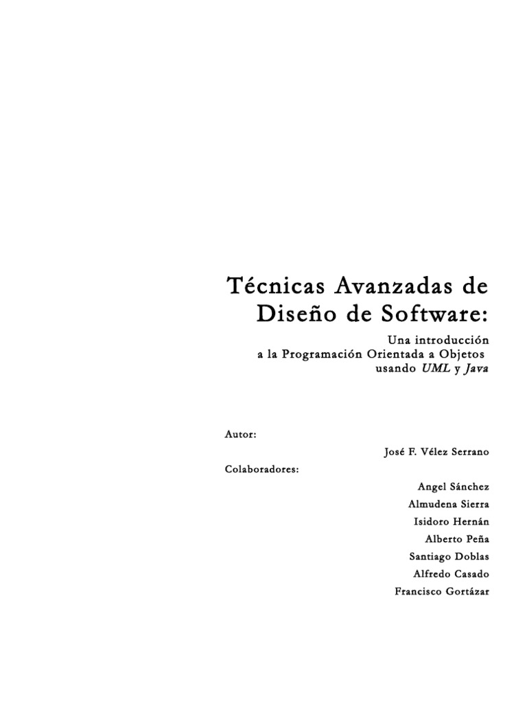 Tecnicas Avanzadas Diseno Software | PDF | Objeto (informática ...