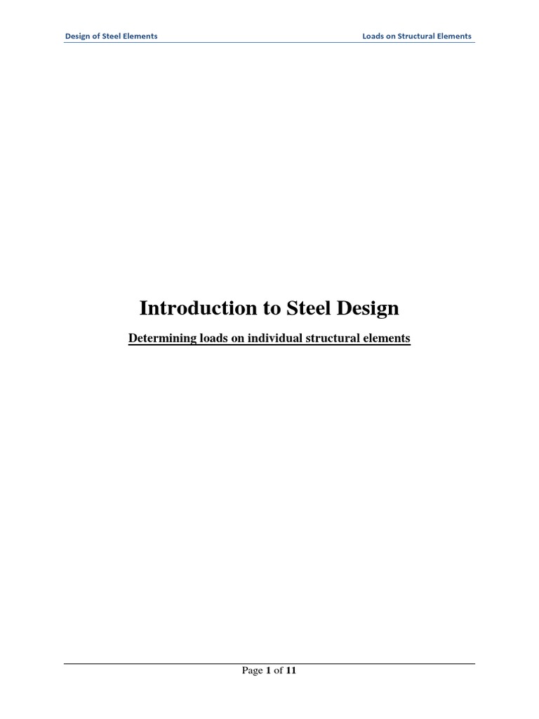 1b - Introduction To Steel Design - Loads Calculation - OK | PDF | Beam ...