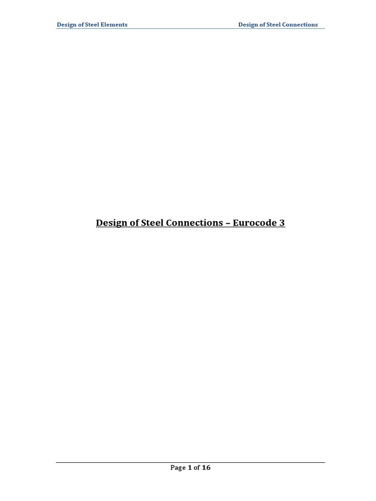 4a - Design of Steel Connections - Introduction & Examples - OK | PDF ...
