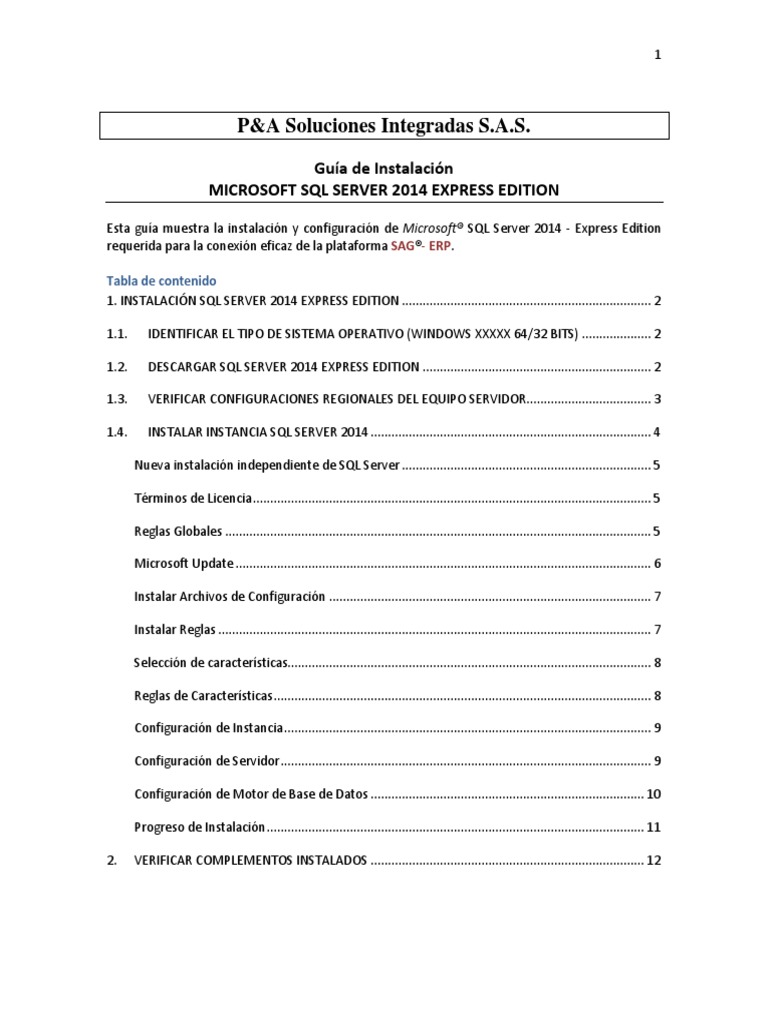 Guía Rápida Instalación SQL SERVER | PDF | Servidor SQL de Microsoft ...