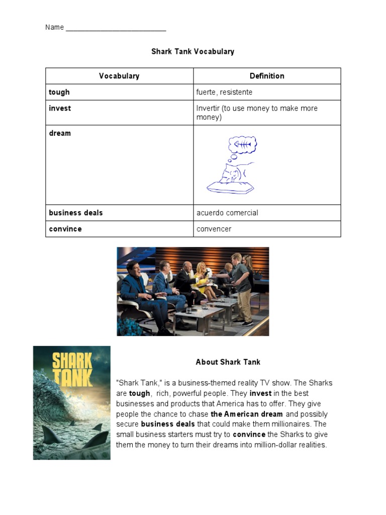Shark Tank Vocabulary | PDF
