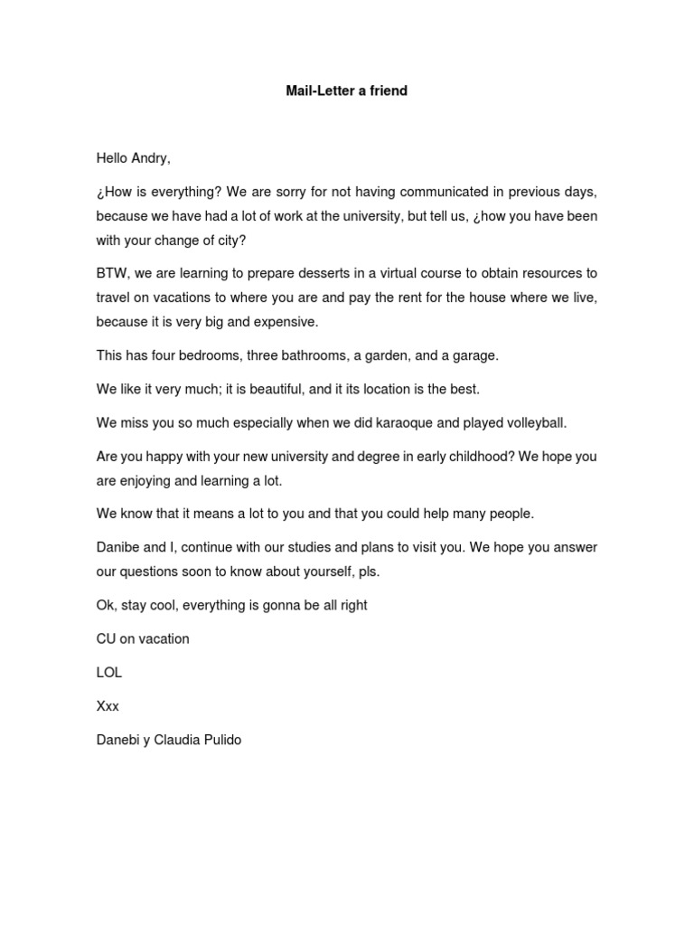 Mail - Letter A Friend | PDF