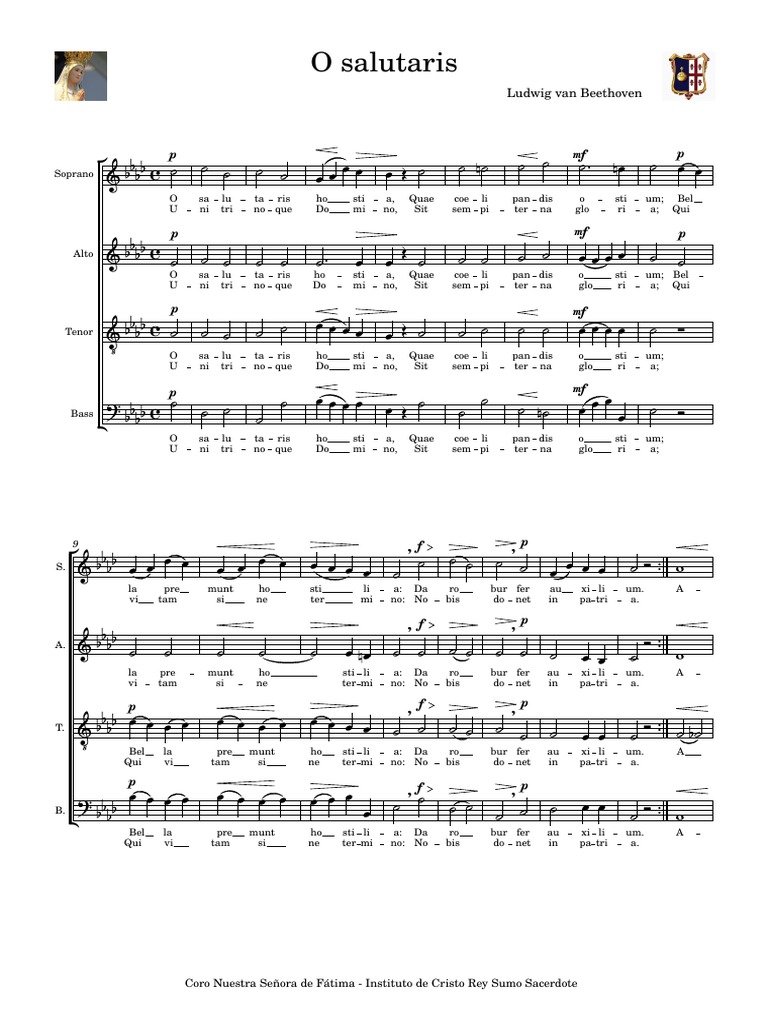 O Salutaris - Beethoven | PDF | Música vocal | Canto