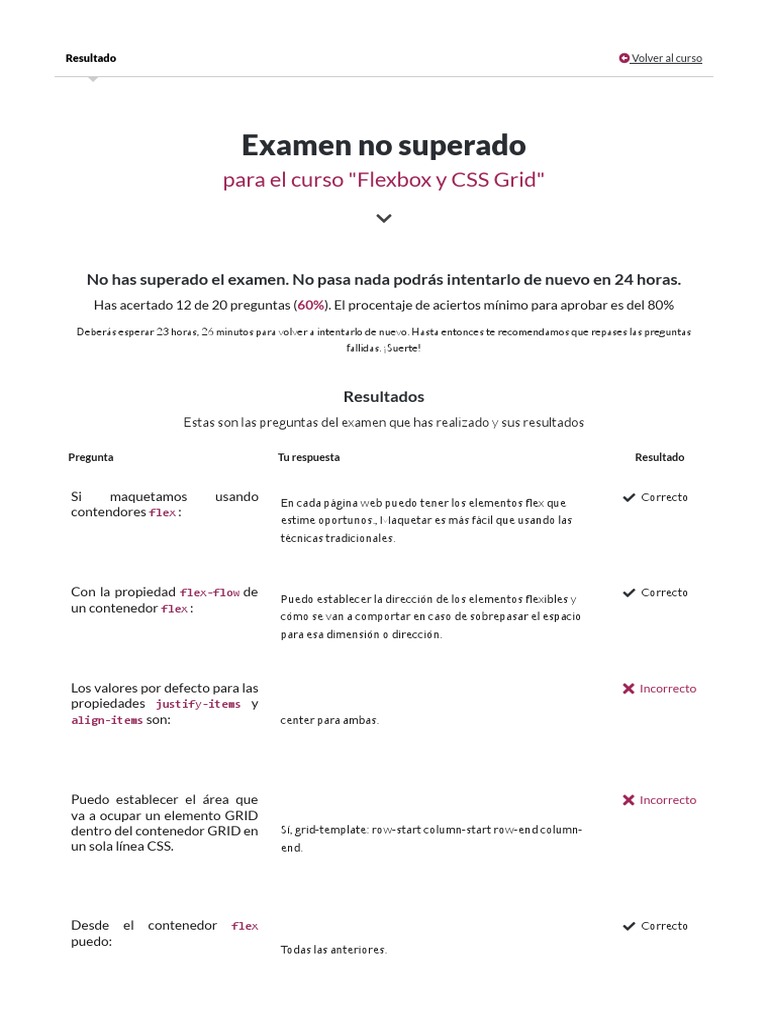 Examen Flexbox y CSS Grid: Resultados y Revisión | PDF | Informática