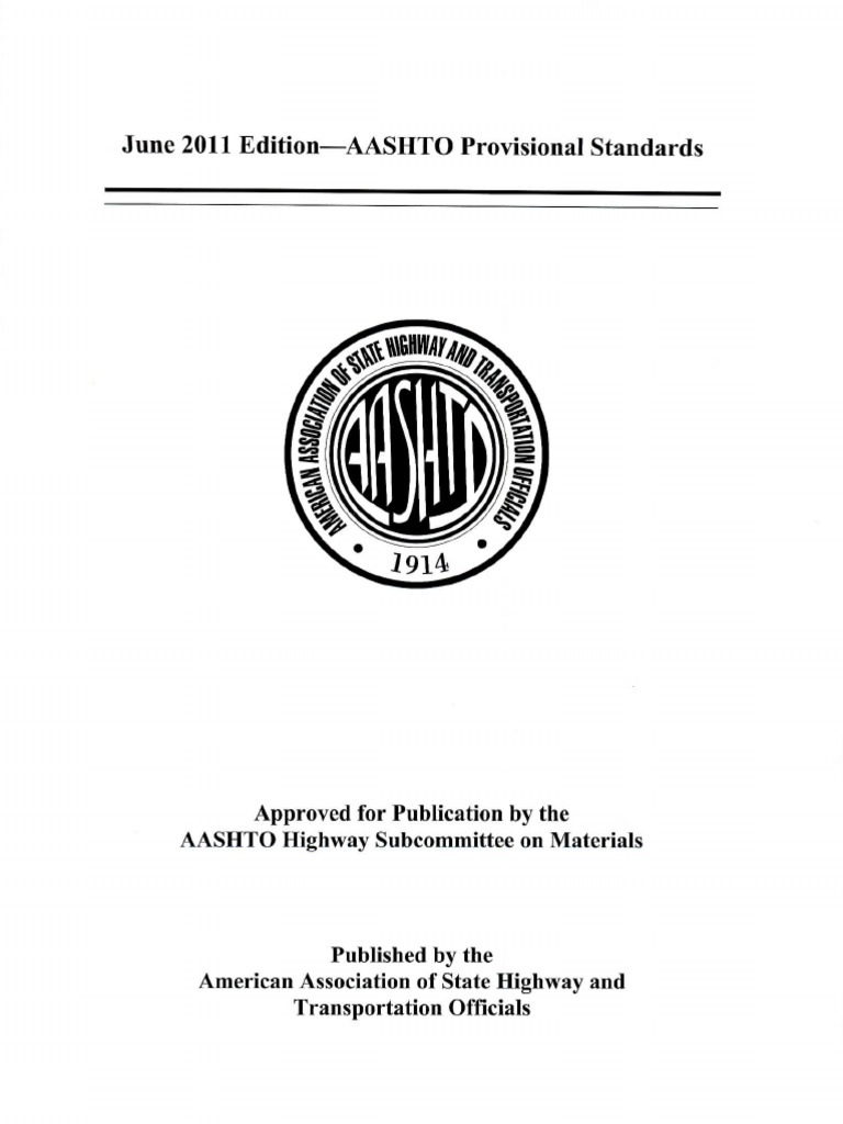 AASTHO 2011 Provisionales | PDF | Concrete | Road Surface