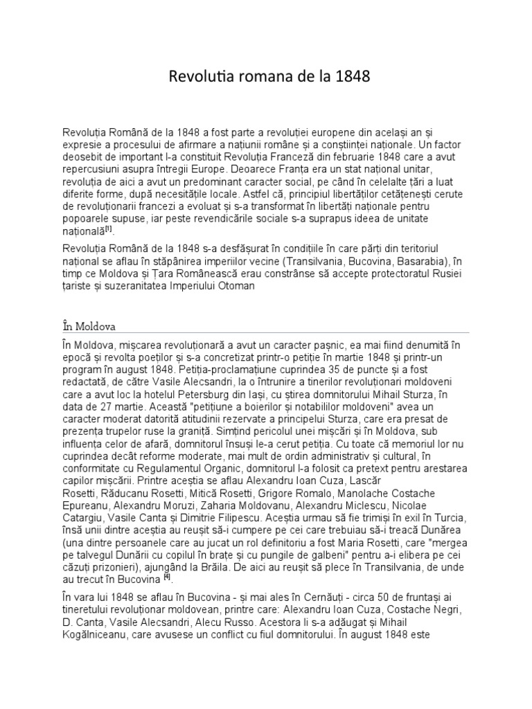 Revolutia Romana de La 1848 | PDF