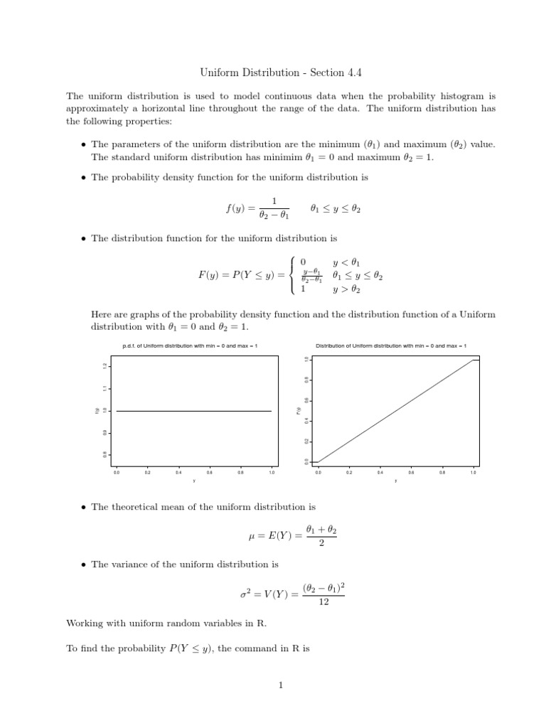 Uniform | PDF | Probability Distribution | Probability Density Function
