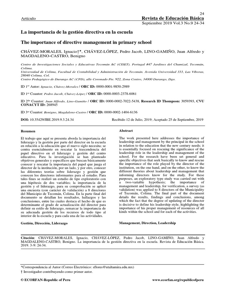 La Importancia de La Gestión Directiva en La Escuela | PDF | Liderazgo ...