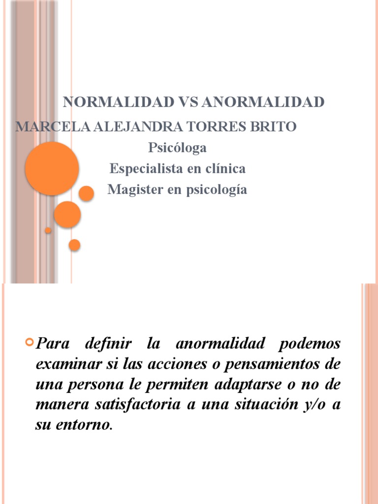 NORMALIDAD Vs ANORMALIDAD | PDF | Psicopatología | Sicología