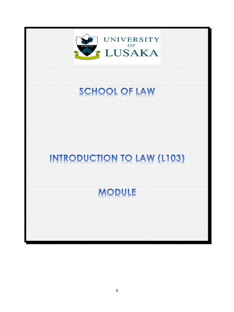 L103-FPD-2-2020-1 Introduction To Law Module | PDF | Precedent | Common Law