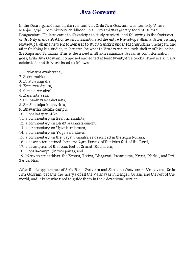 Jiva Goswami - V.2 - Eng | PDF | Religion & Spirituality