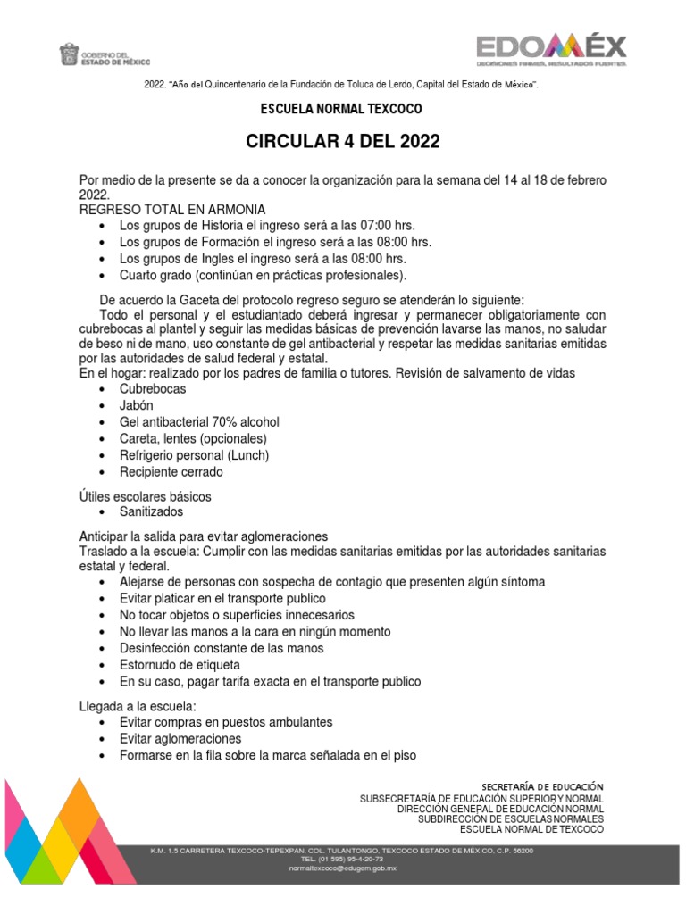 Circular 4 2022 | PDF | Salud pública | Ciencias de la Salud