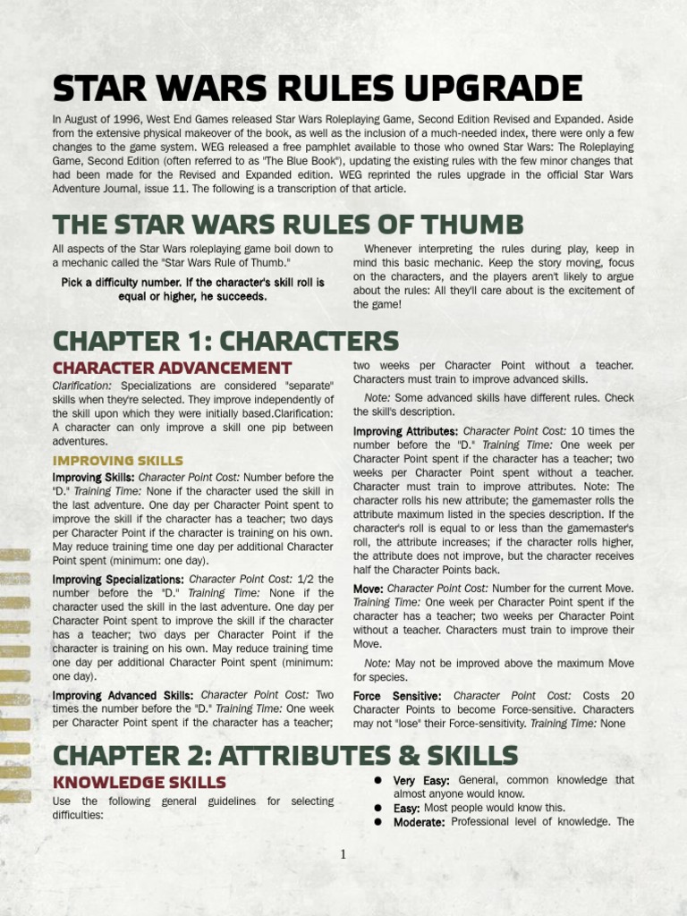 The Star Wars Rules of Thumb | PDF | Ships | Vehicles