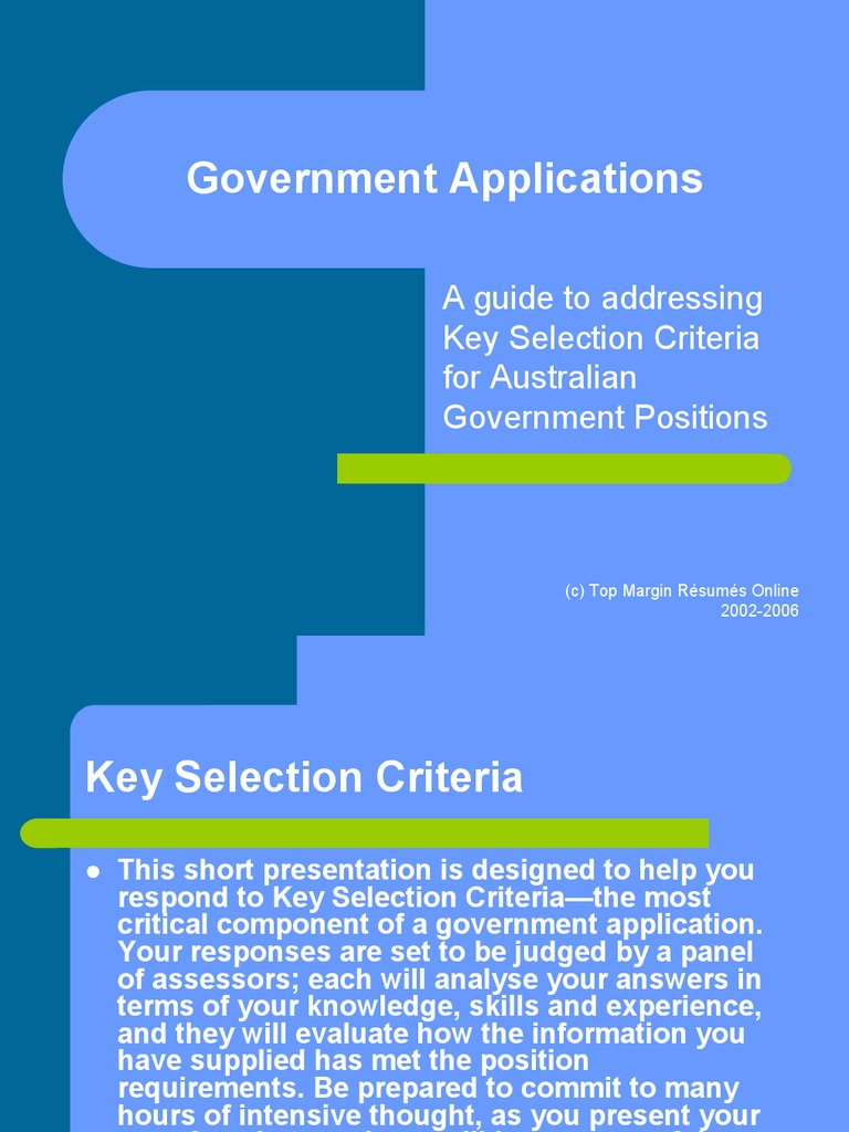 Guide to Key Selection Criteria Responses | PDF | Résumé | Employment