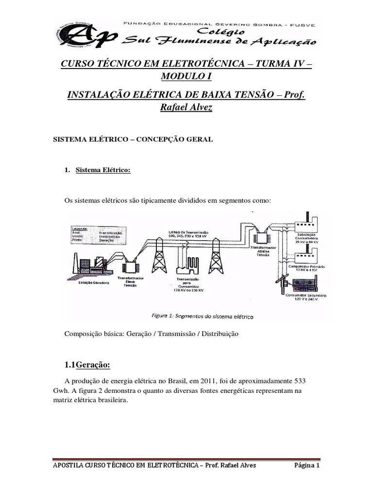Apostila De Eletrotécnica Básica Pdf Distribuição De Energia