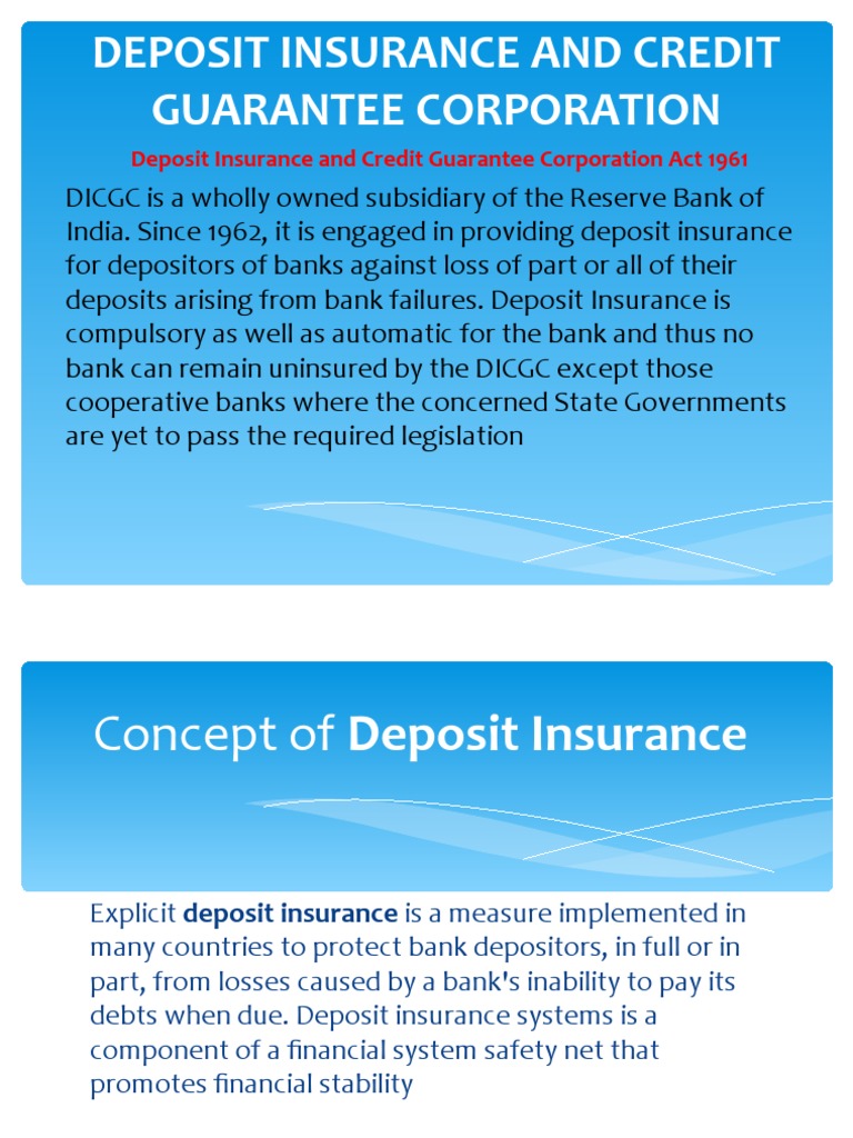 DICGC | PDF | Deposit Insurance | Banks