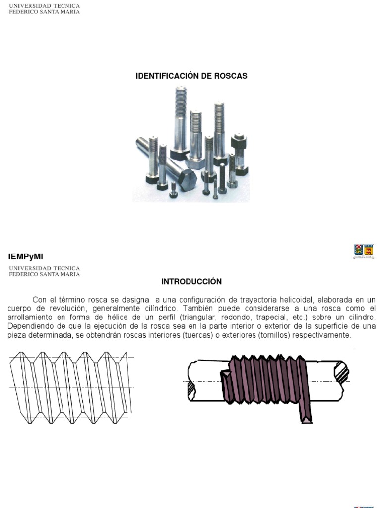 6 Clase Metrologia Roscas | PDF | Pulgada | Tornillo