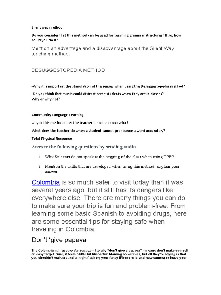 Silent Way Method | PDF | Teaching Method | Linguistics
