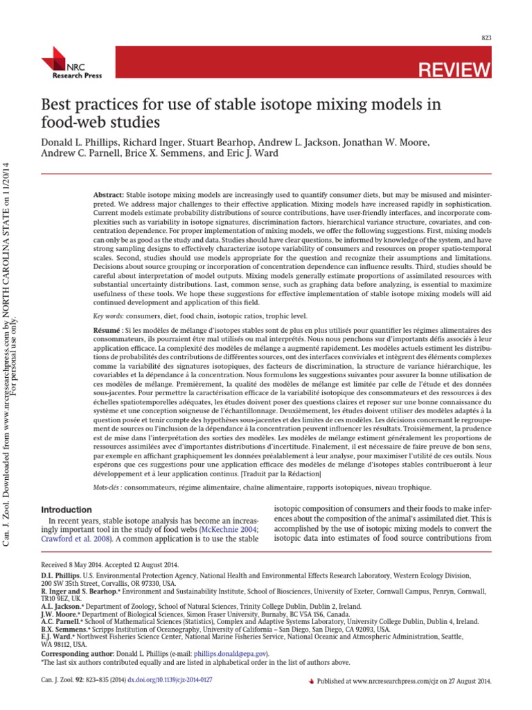 Phillips Et Al. - 2014 - Best Practices For Use of Stable Isotope ...