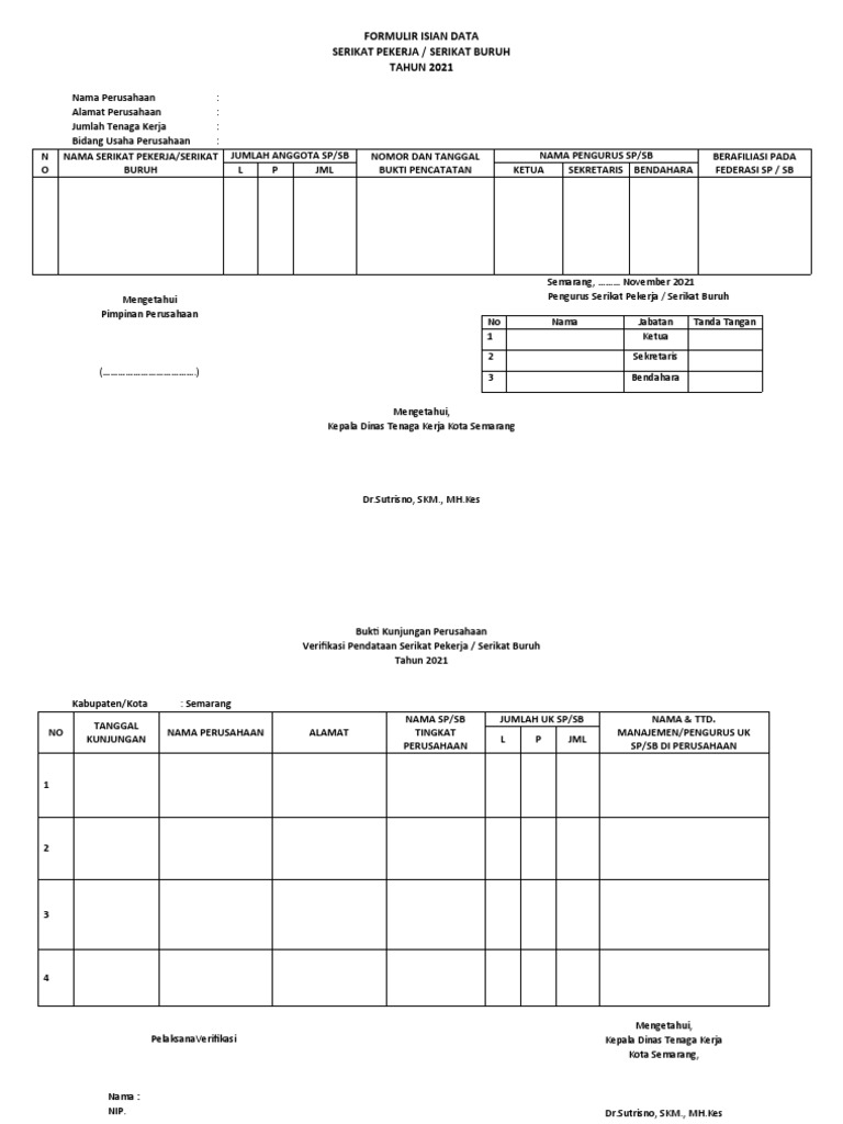 Formulir Isian Data | PDF